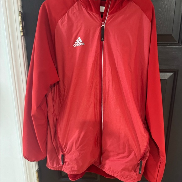 adidas | Jackets & Coats | Adidas Bold Red Jacket | Poshmark